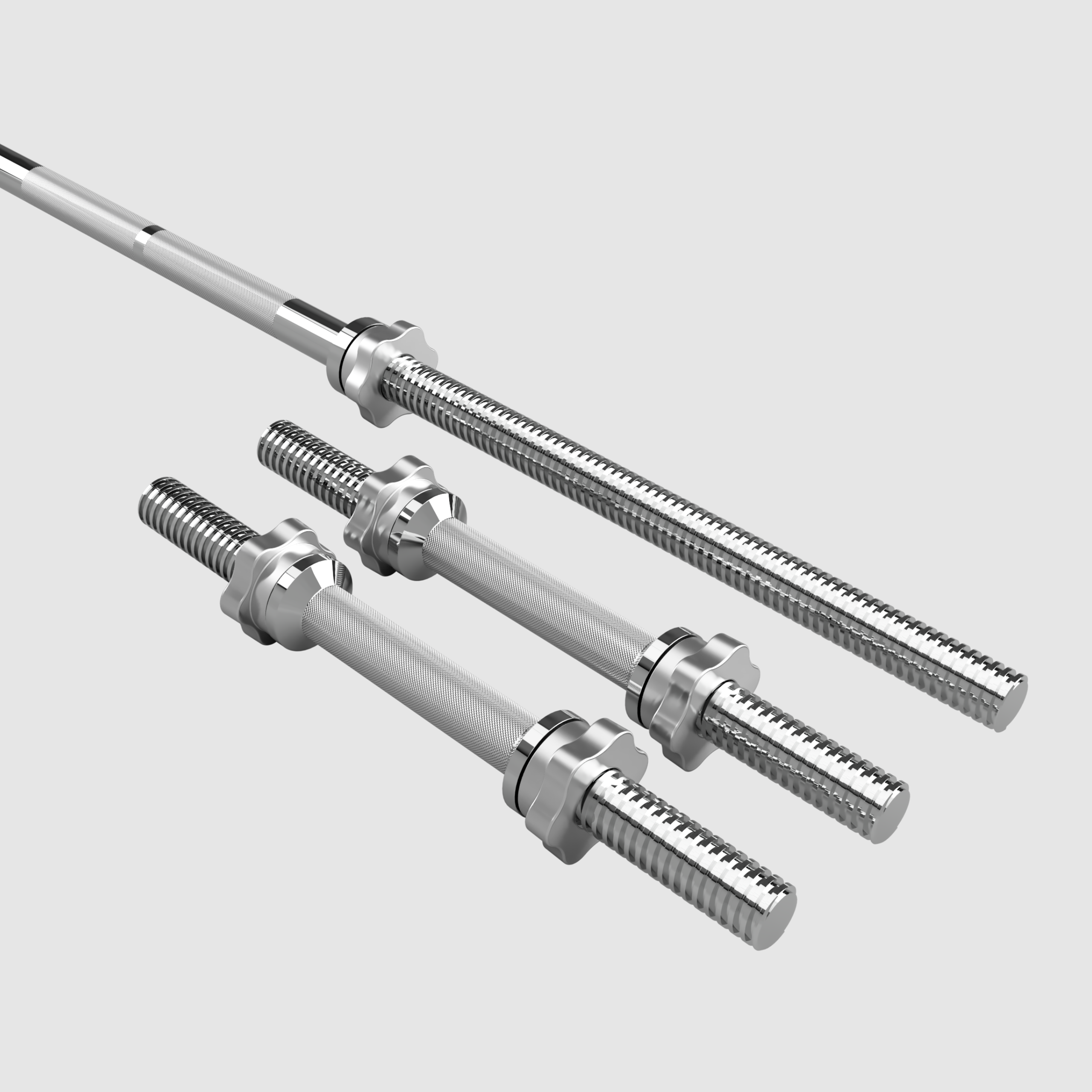 CHROME THREADED BAR, DUMBBELL HANDLE, & COLLAR FOR 160 LB SET – Troy ...