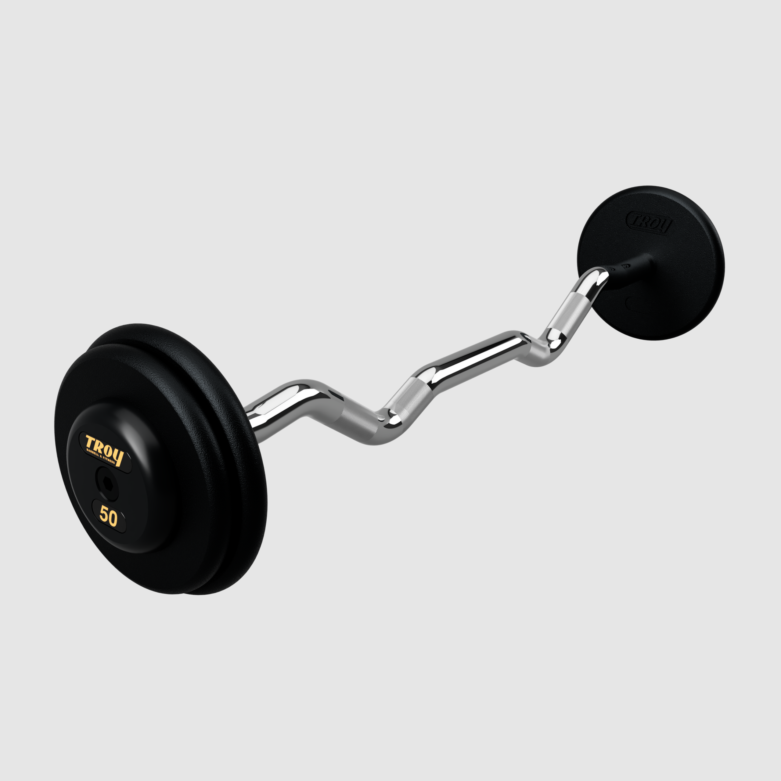 TROY Pro Style Curl Barbell – Black – Troy Barbell & Fitness