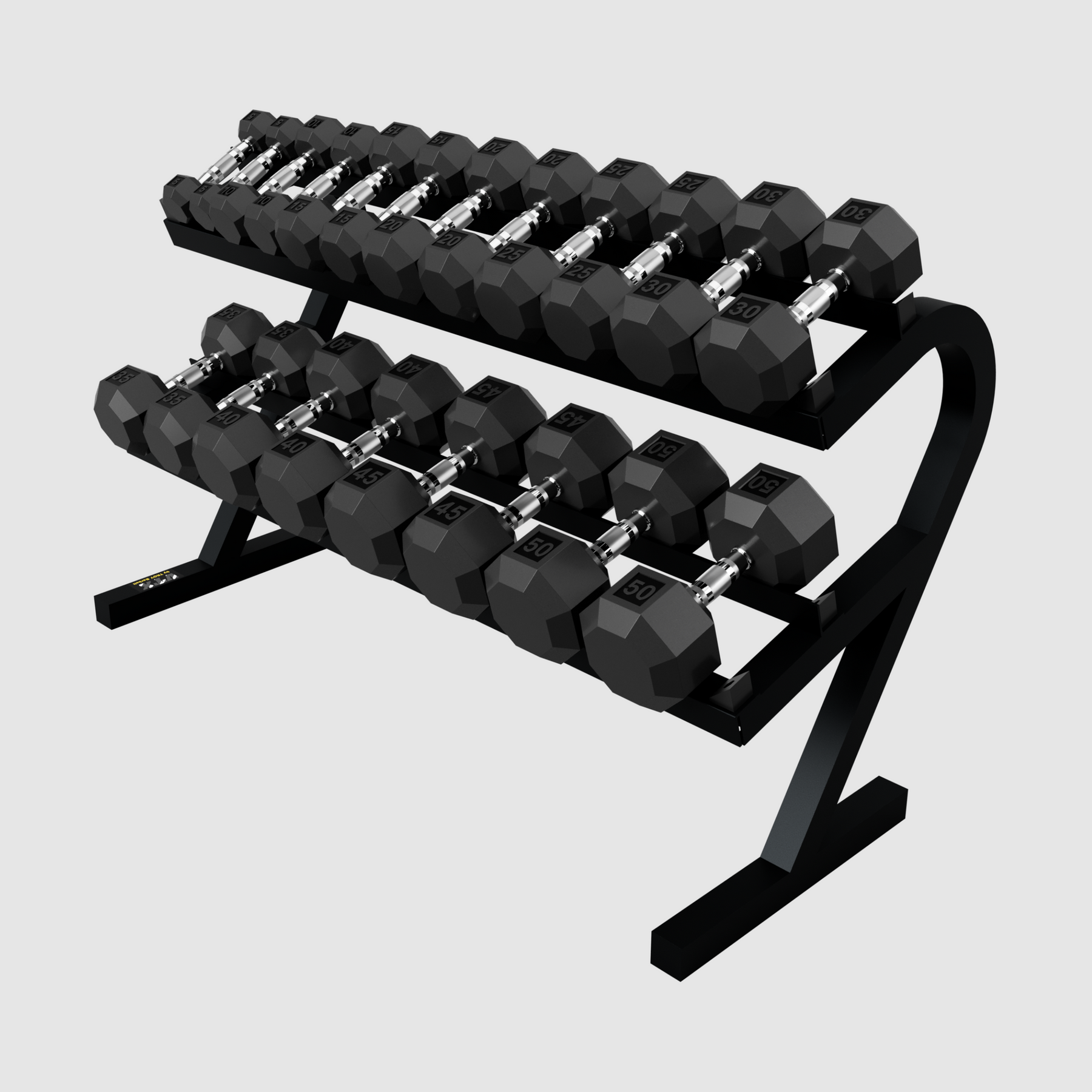 VTX Rubber Dumbbells "10-Pair Horizontal Rack" Pack – Troy Barbell ...
