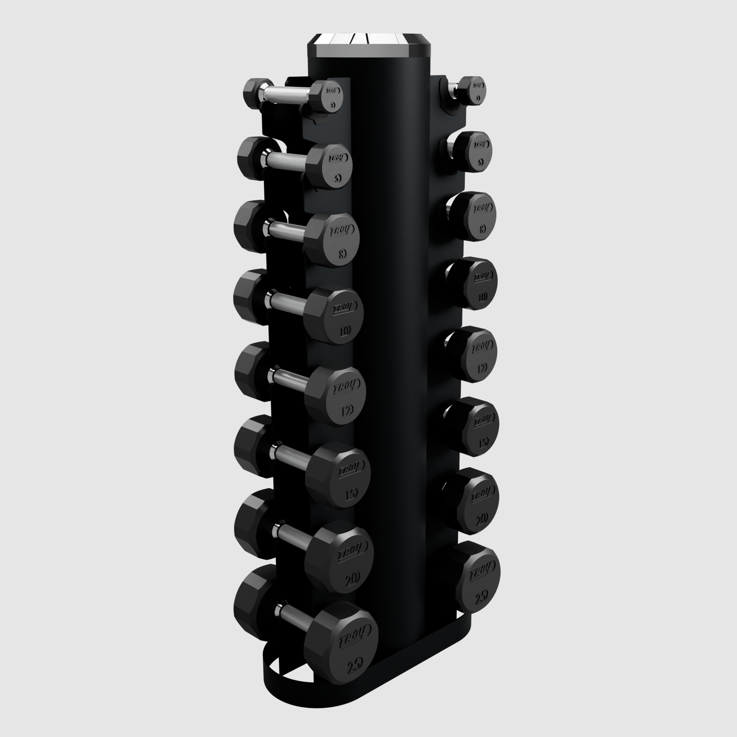 Troy Rubber Dumbbells "8-Pair Vertical Rack" Pack – Troy Barbell & Fitness