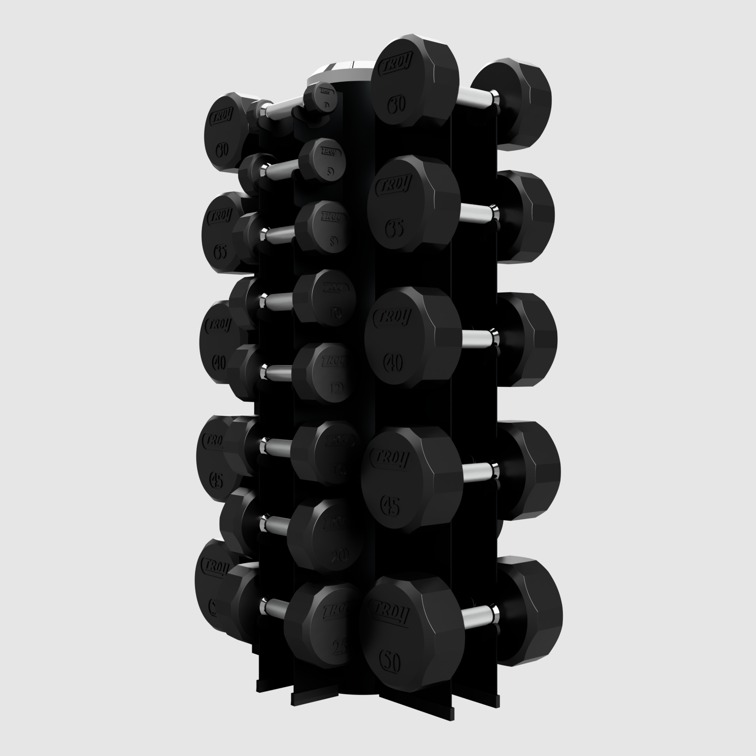 Troy Rubber Dumbbells "13-Pair Vertical Rack" Pack – Troy Barbell & Fitness
